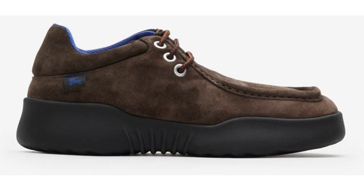 Burberry Suede Log Shoes in Black for Men | Lyst