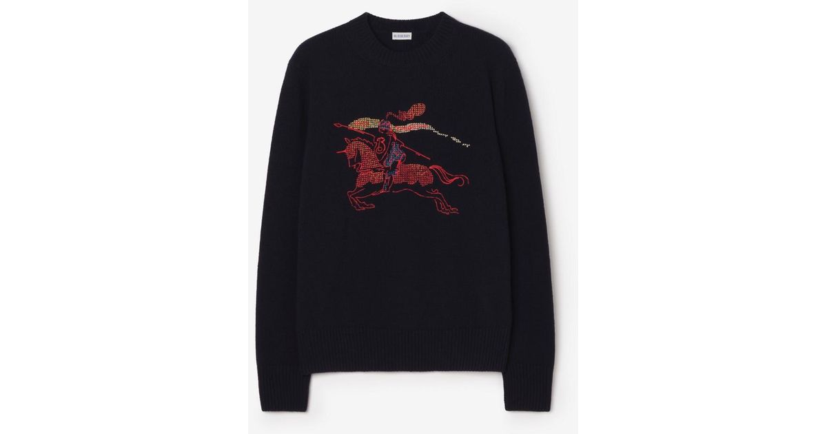 Burberry Cross Stitch Ekd Wool Cashmere Sweater in Black for Men | Lyst UK
