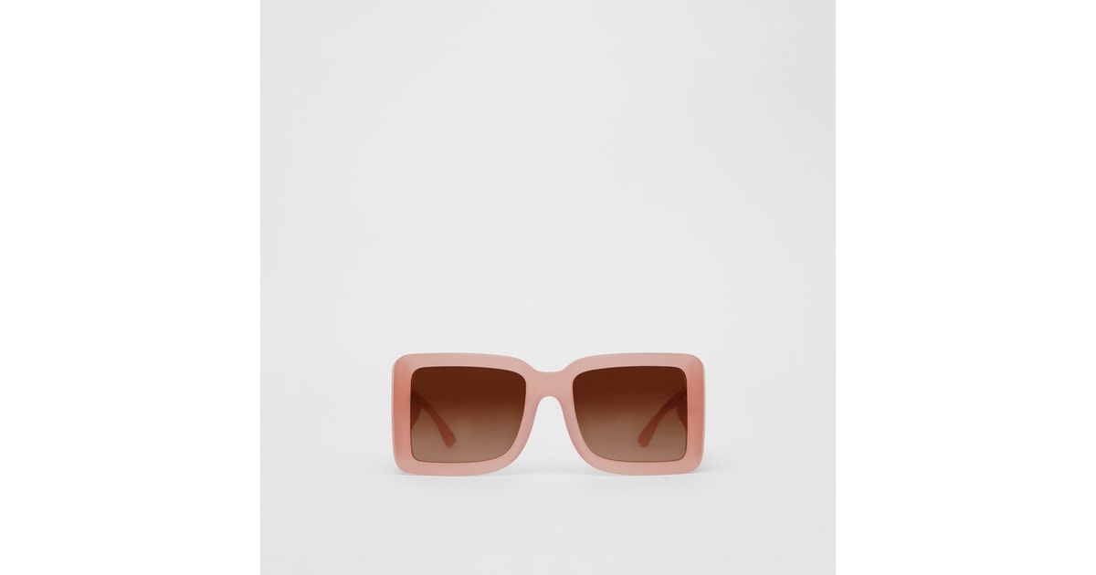 Burberry B Motif Square Frame Sunglasses In Pink Lyst