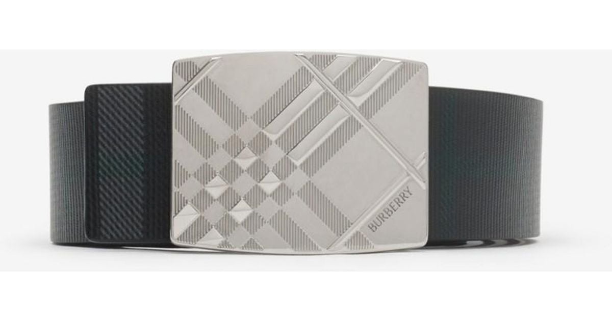 Burberry Reversible Engraved Check Belt in Grey for Men | Lyst UK