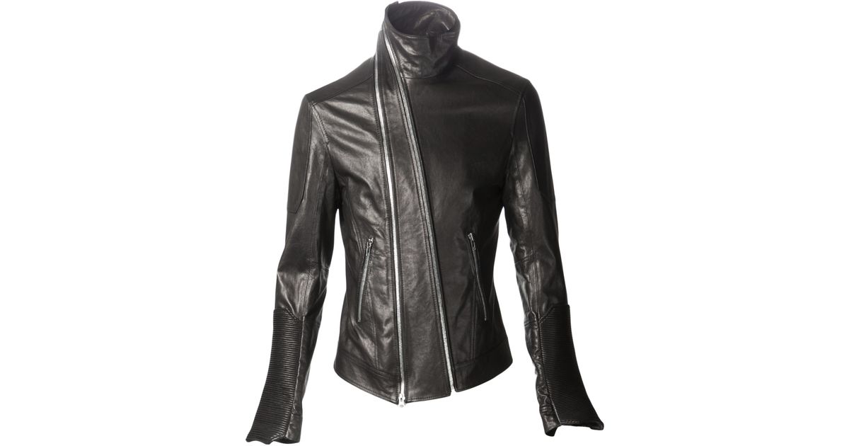 D.GNAK High Collar Leather Jacket in Black for Men | Lyst