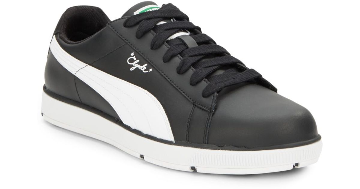 PUMA Clyde Leather Sneakers in Black for Men - Lyst