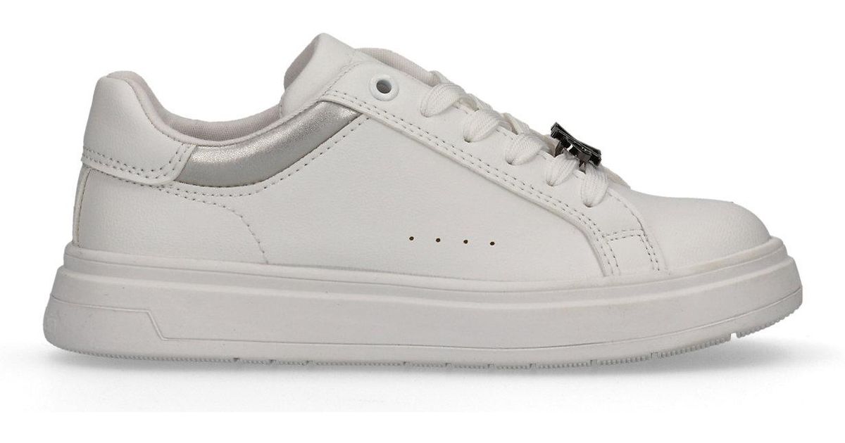 Calvin Klein Kids Signature Logo Trainers in White | Lyst UK