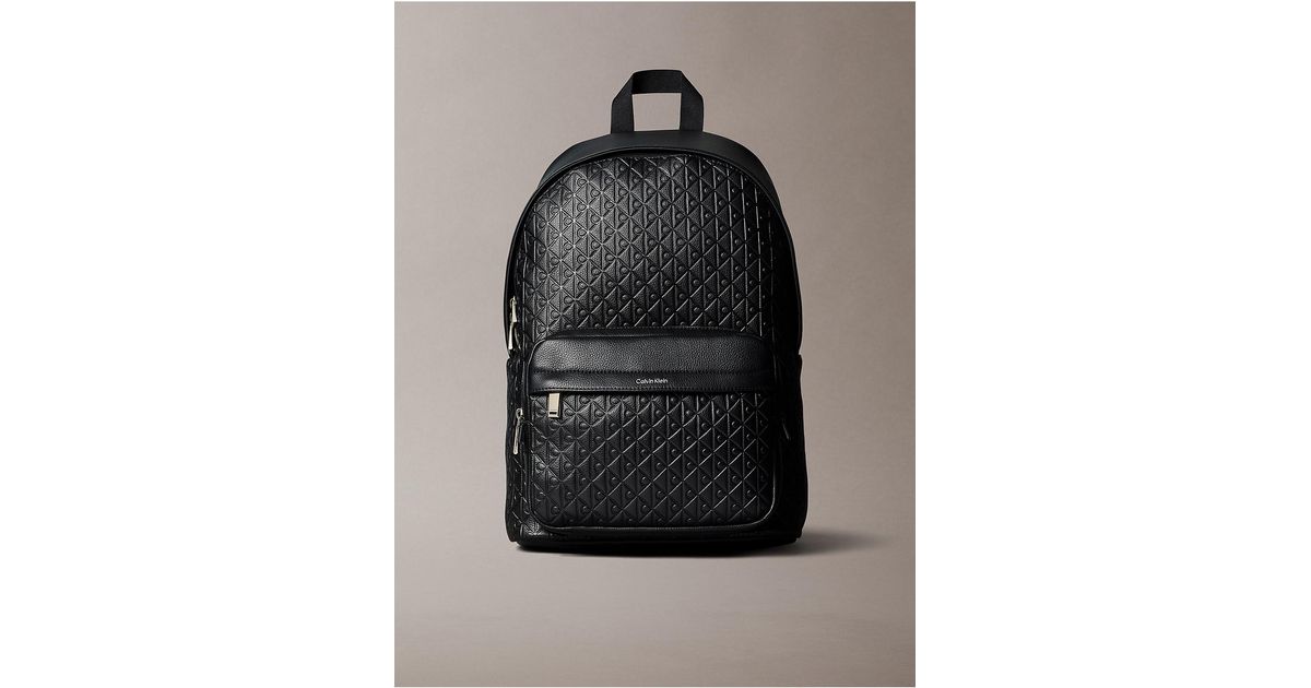Calvin Klein Embossed Emblem Logo Backpack in Black for Men | Lyst