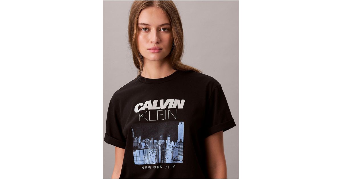 Calvin Klein Calvin Klein City Logo Graphic Boxy T-Shirt in Black | Lyst