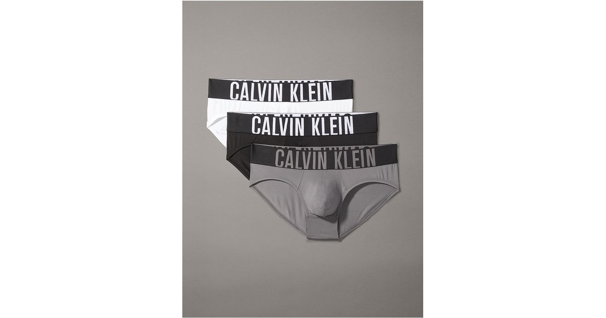 Calvin Klein Intense Power Micro 3-Pack Hip Brief in Gray for Men | Lyst