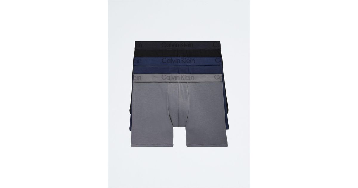 Calvin Klein Ck Black 3-pack Boxer Brief in Blue for Men | Lyst