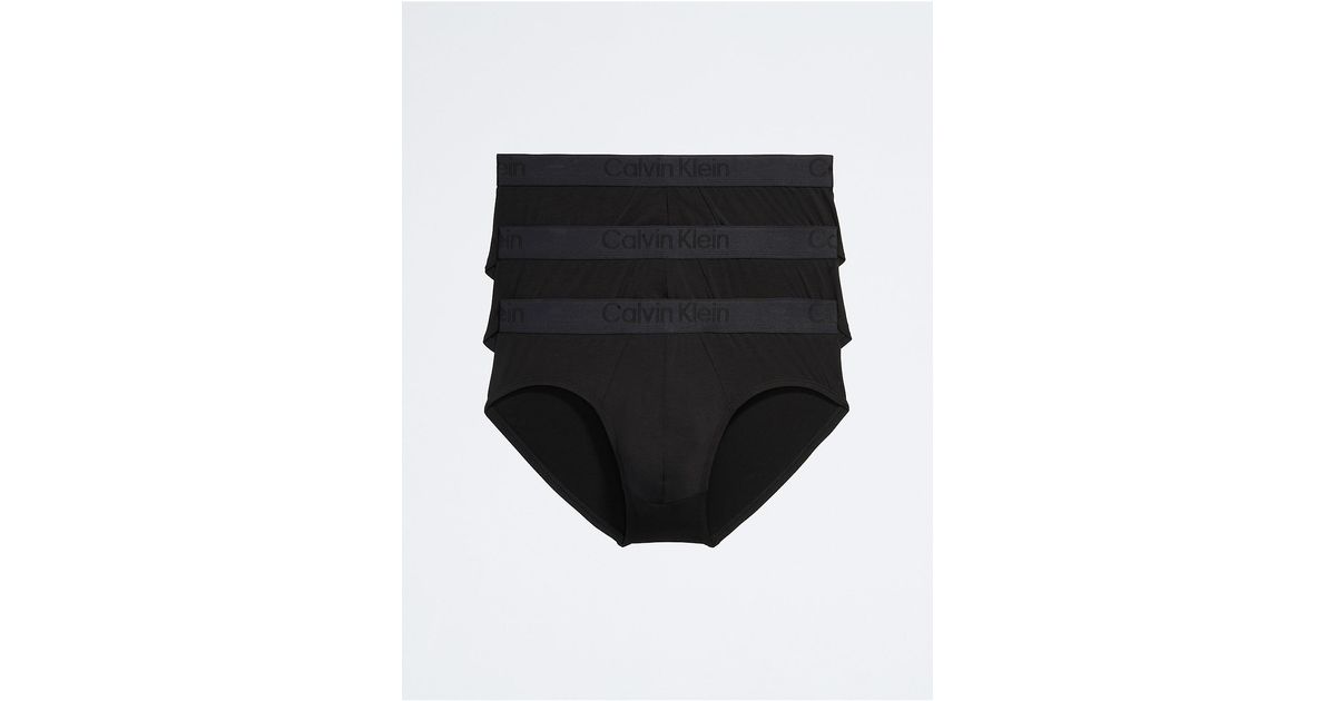 Calvin Klein Ck 3-Pack Hip Brief in Black for Men | Lyst