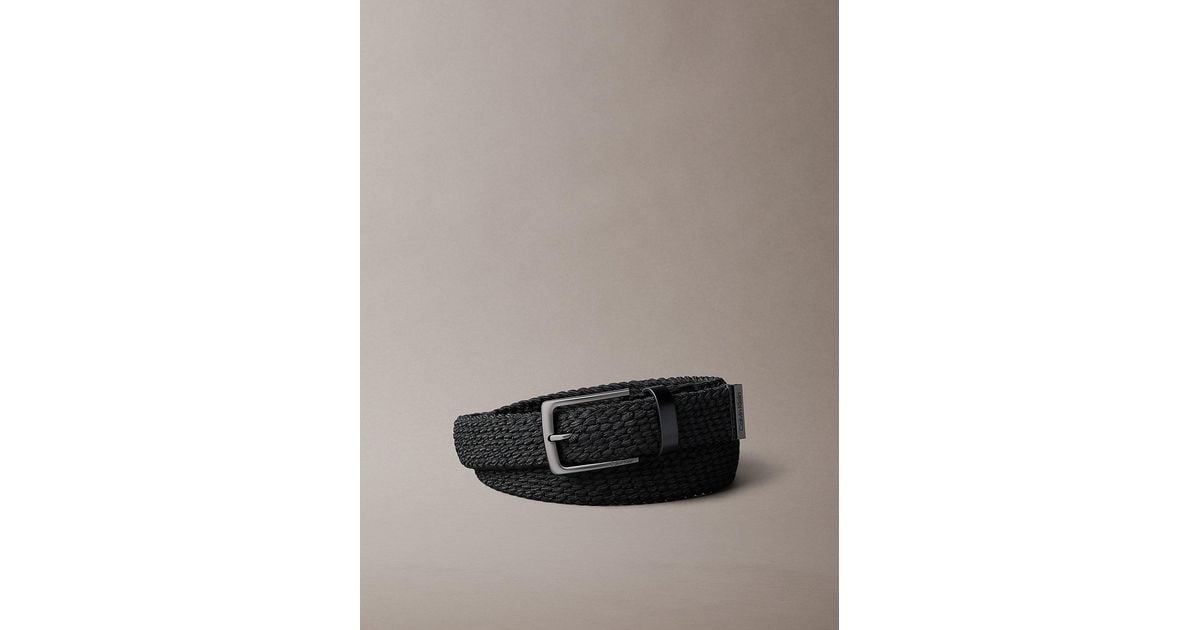 Calvin Klein Braided Logo Tip Belt in Black for Men | Lyst UK
