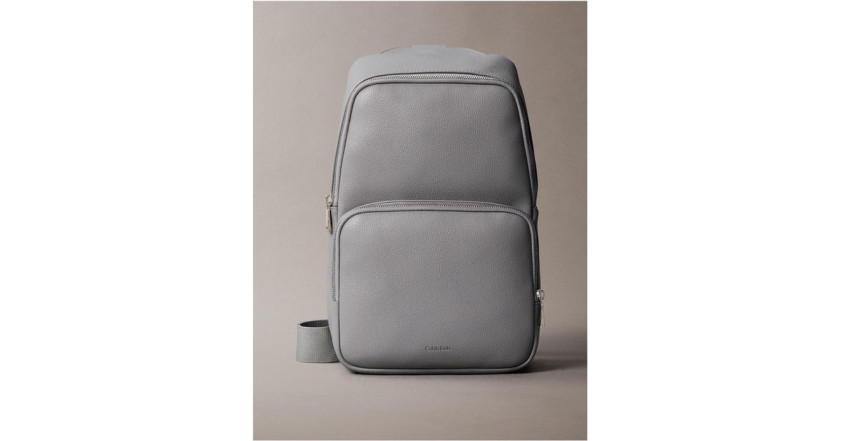 Calvin Klein Micro Pebble Sling Bag in Gray for Men | Lyst