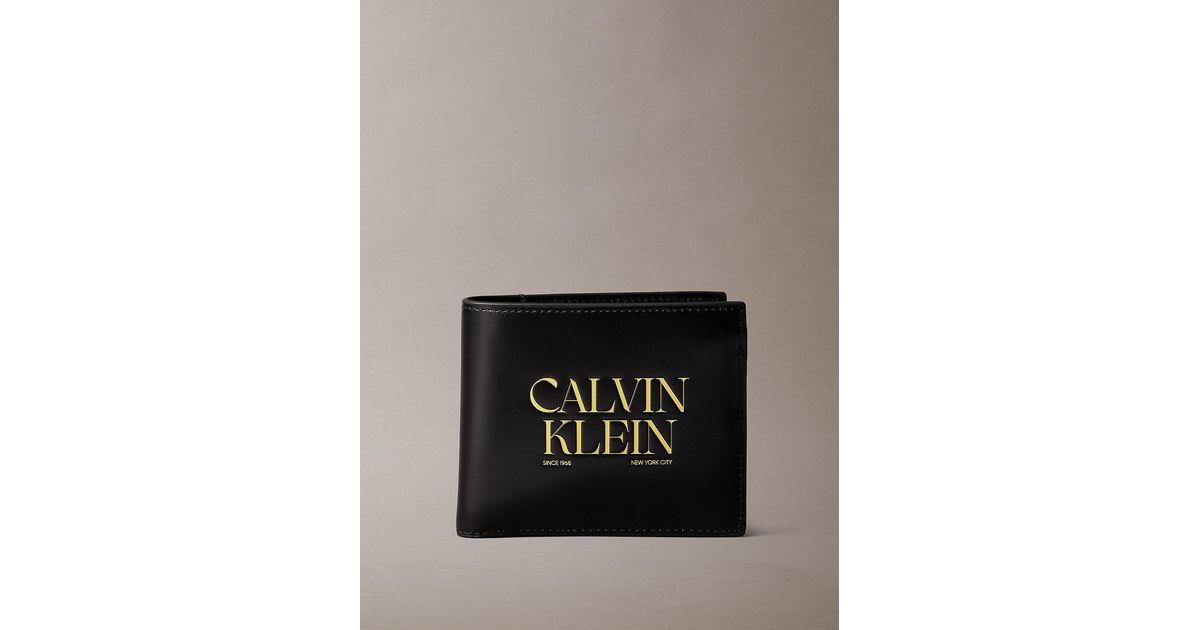 Calvin Klein Calvin Logo Graphic Billfold Coin Wallet in Black for Men ...