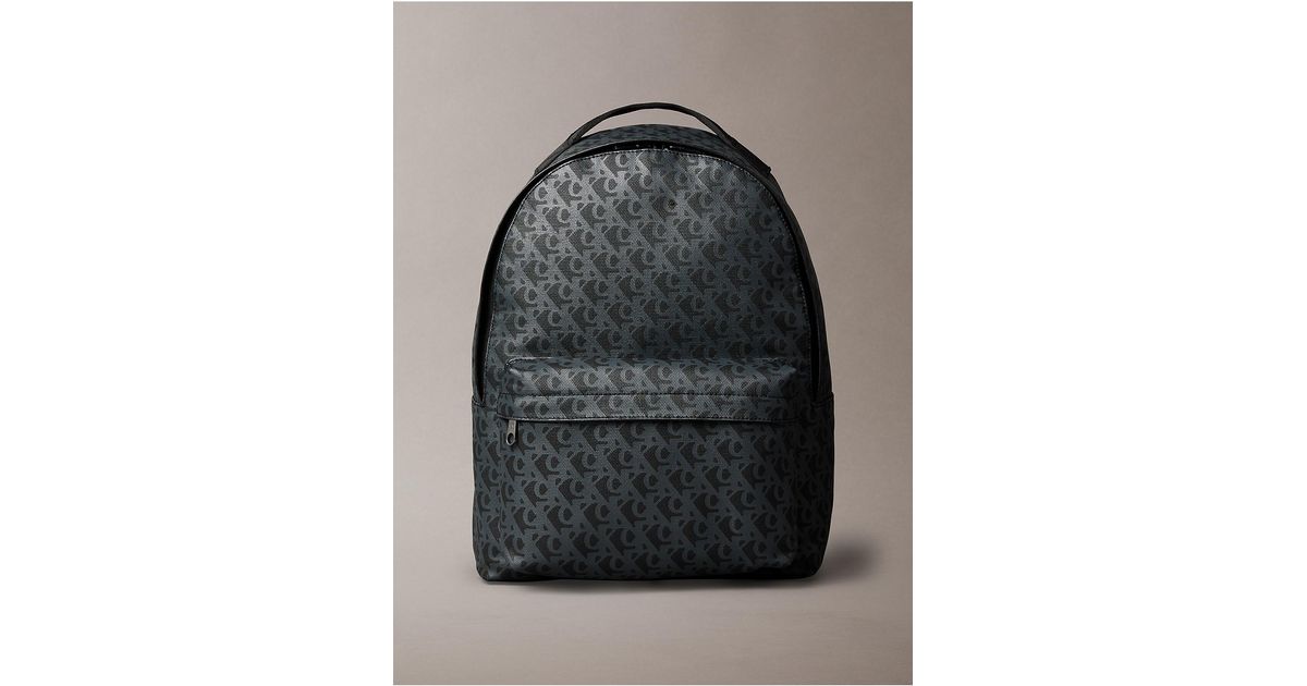 Calvin Klein Allover Monogram Logo Backpack in Gray for Men | Lyst