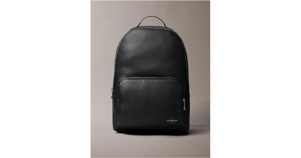 Calvin Klein Monogram Logo Campus Backpack in Black for Men | Lyst