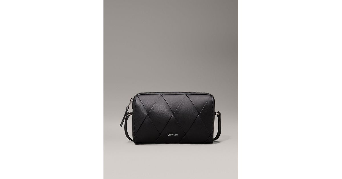 Calvin Klein Woven Crossbody Camera Bag in Black | Lyst UK