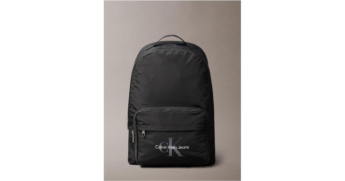 Calvin Klein Monogram Logo Sport Backpack in Gray for Men | Lyst