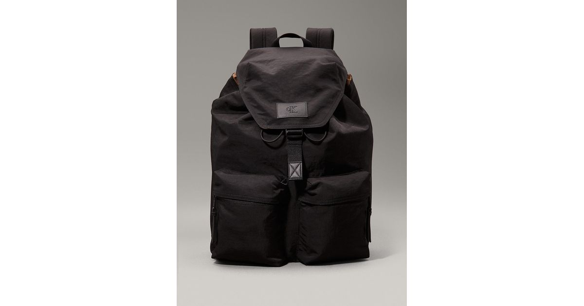 Calvin Klein Flap Backpack in Black for Men | Lyst UK