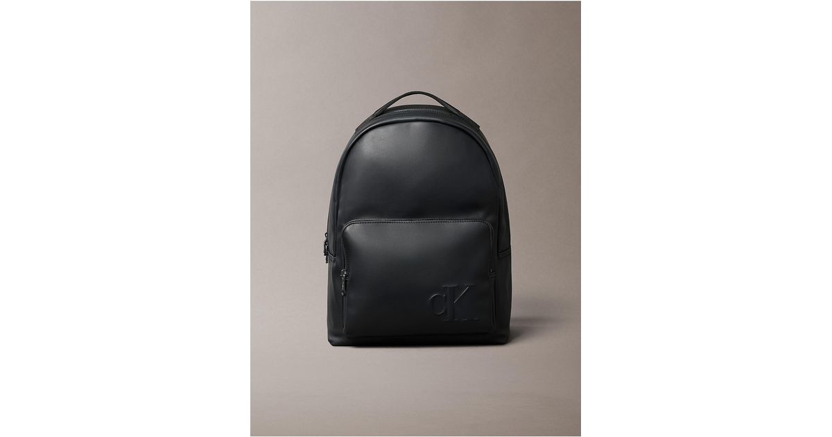 Calvin Klein Embossed Monogram Backpack in Gray for Men | Lyst