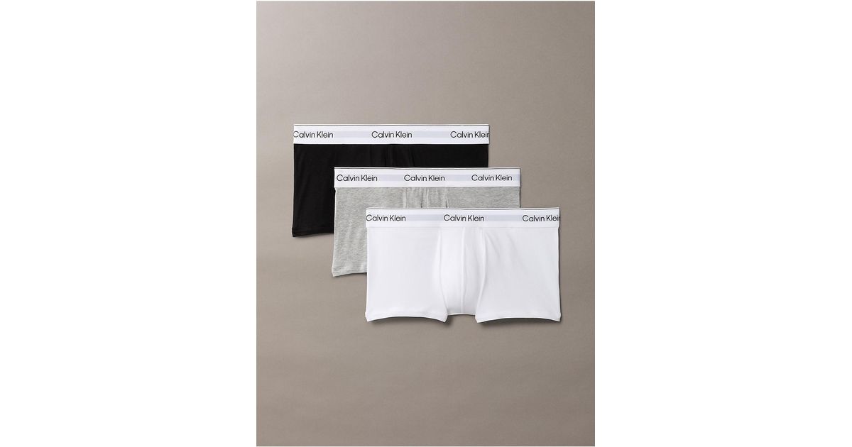 Calvin Klein Icon Cotton Stretch 3-Pack Low Rise Trunk in White for Men ...