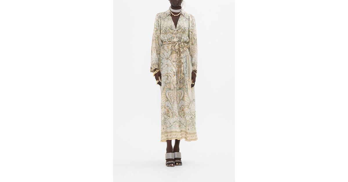 Camilla eBoutique Curved Collar Shirt Dress Ivory Tower Tales in White ...