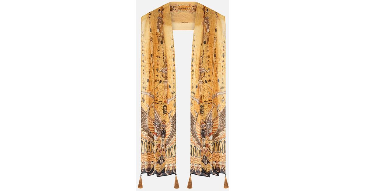 CAMILLA Long Scarf Valley Of The Kings in Metallic | Lyst