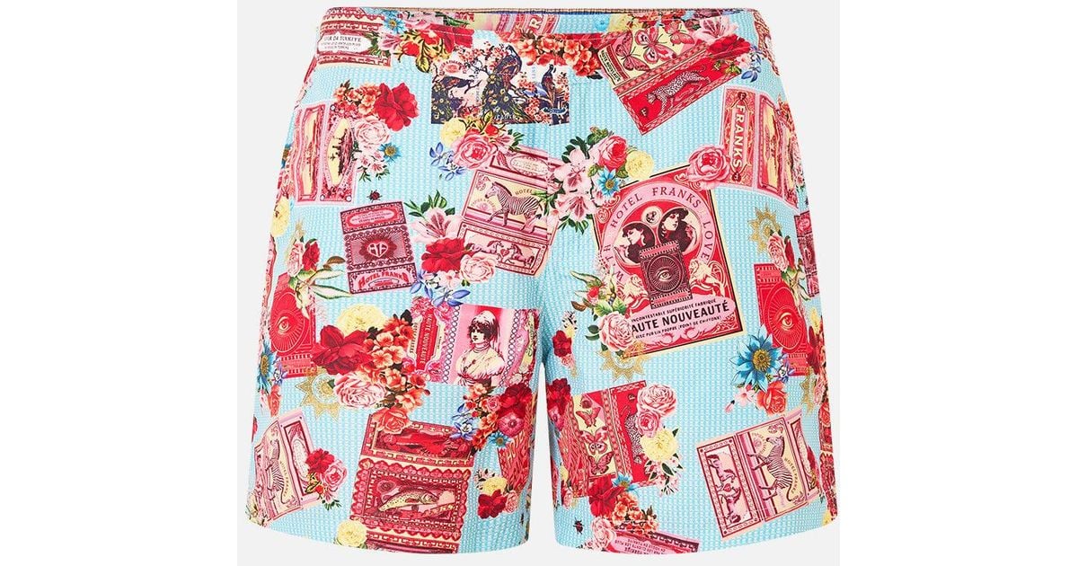 CAMILLA Mid Length Boardshort With Fixed Waist Papers And Curious Capers in Red for Men | Lyst UK