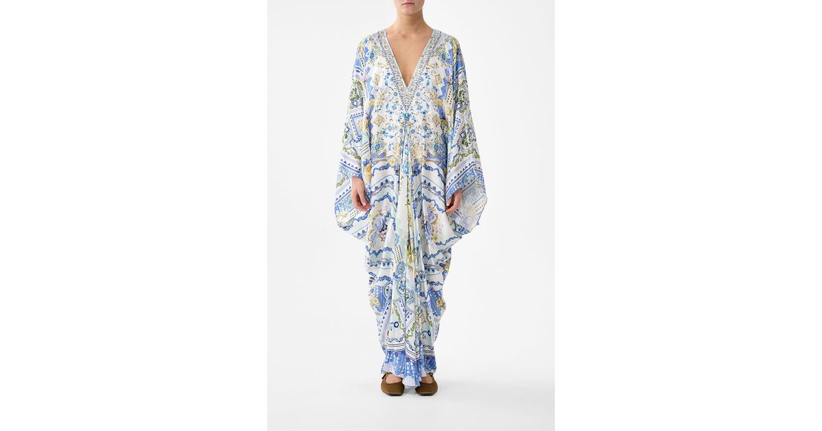 CAMILLA T Shape Long Kaftan My Homespun Heart in Blue | Lyst UK