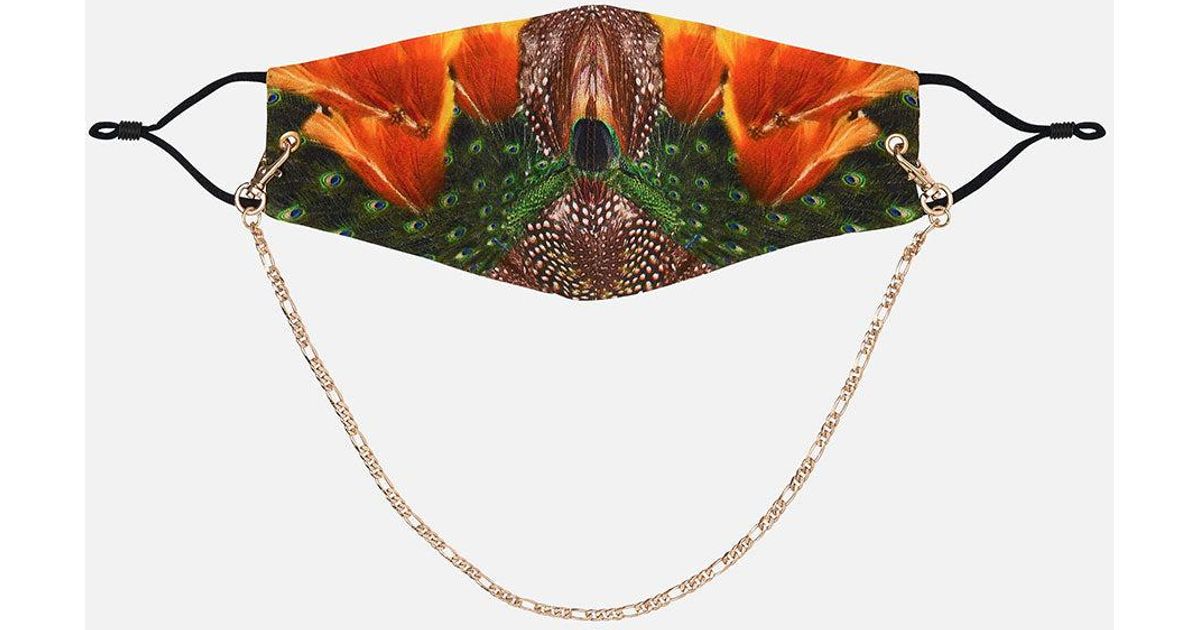 CAMILLA Face Mask Cover With Chain Surrealist Xanadu in White | Lyst UK