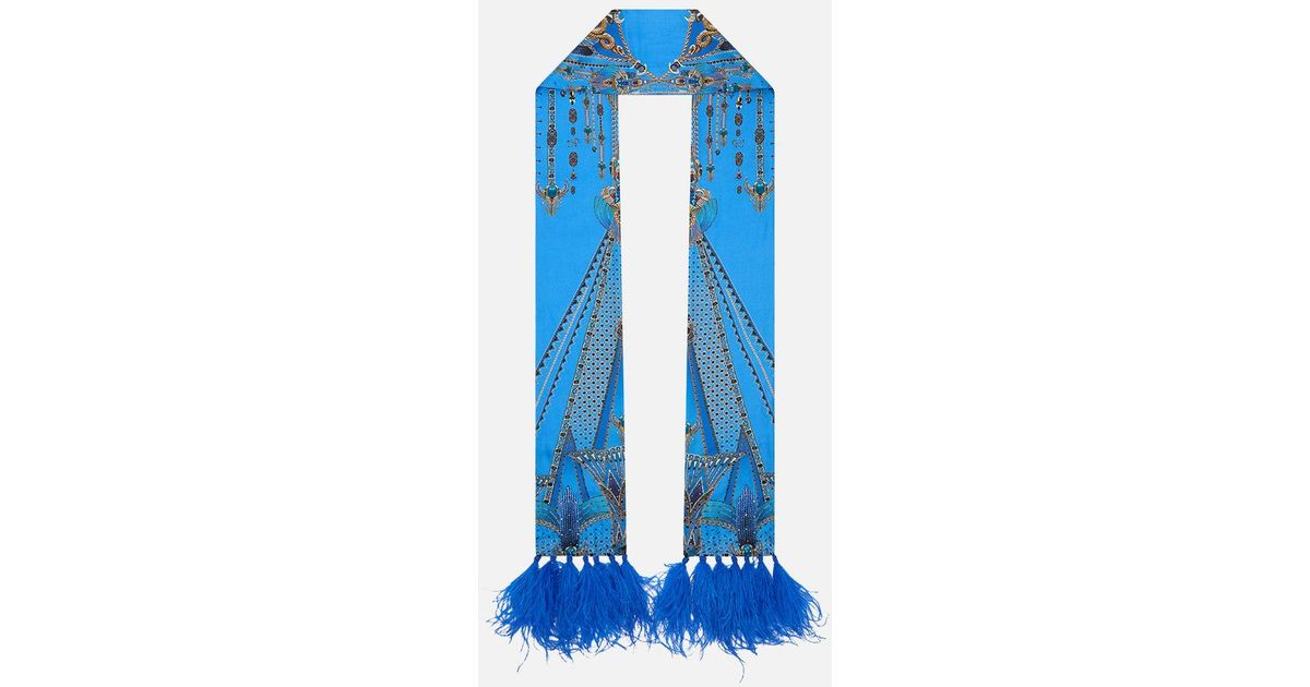 CAMILLA Long Skinny Scarf Archival Revival in Blue | Lyst