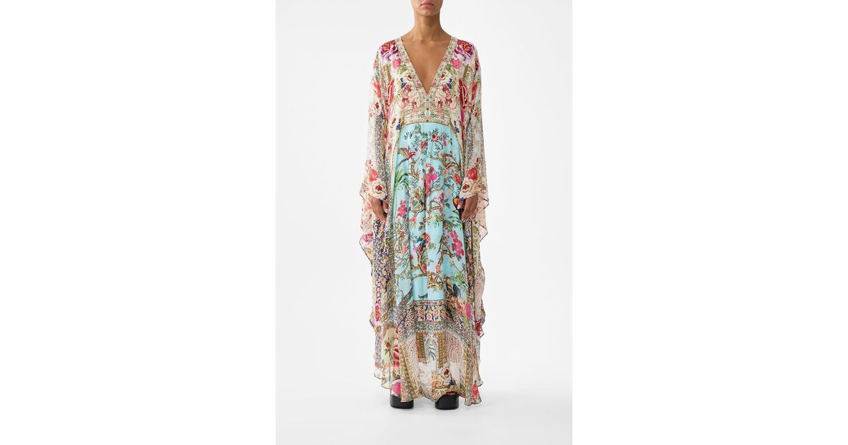 CAMILLA Long Kaftan With Waist Detail Sultans And Queens in White | Lyst UK