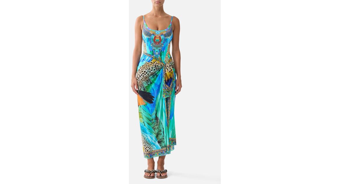CAMILLA Multi Wear Long Sarong Jungle Flight in Blue | Lyst UK