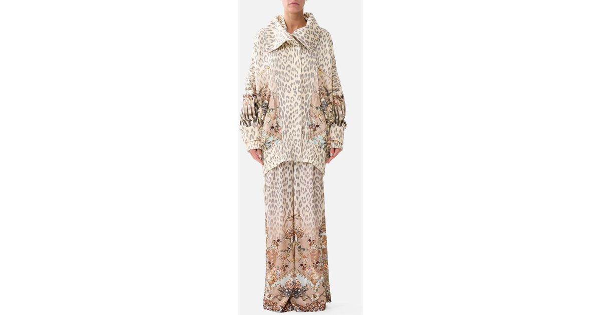 CAMILLA Oversized Jersey Parker Jacket Aranjuez Animalia in Natural ...