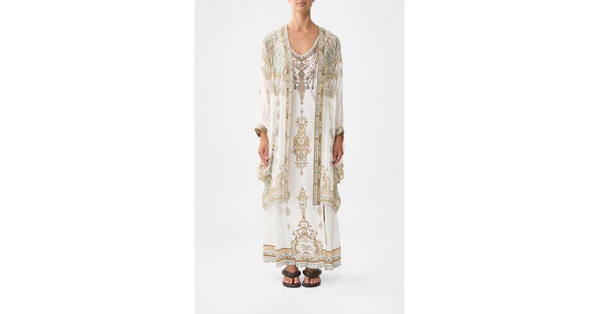 CAMILLA Dramatic Sleeve Cocoon Layer Ottoman Dynasty in White | Lyst UK