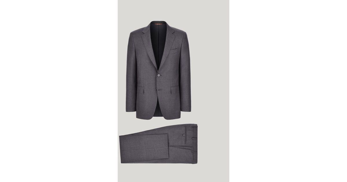Canali Charcoal Pure Wool Suit in Blue for Men | Lyst UK