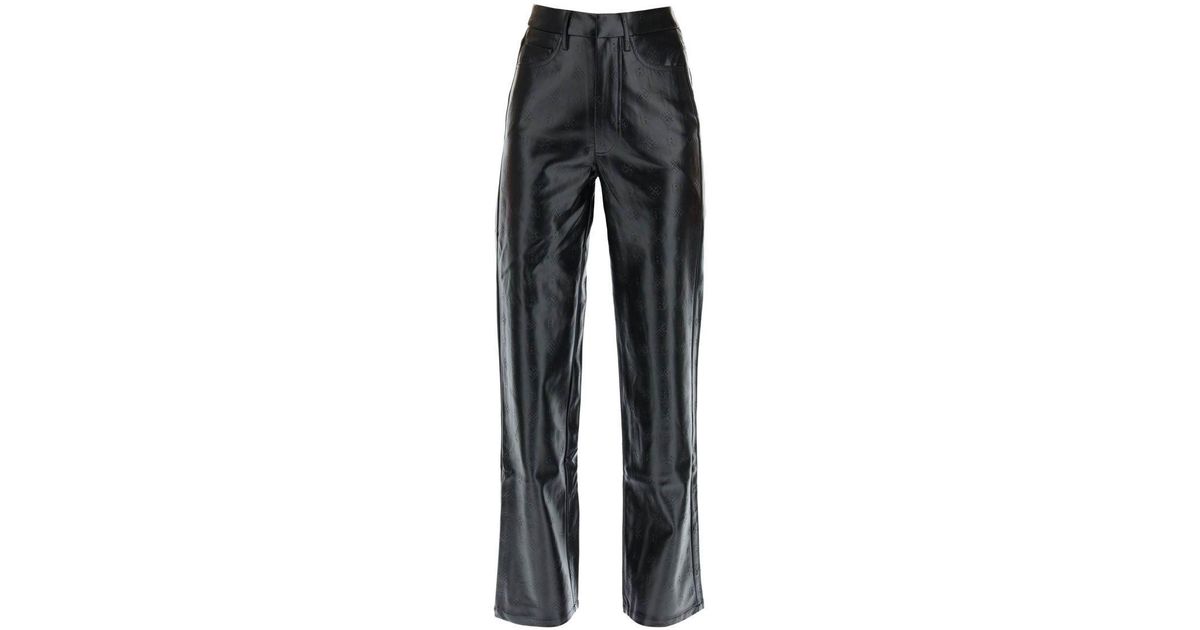ROTATE BIRGER CHRISTENSEN 'rotie' Monogram Faux Leather Pants in Black ... ROTATE BIRGER CHRISTENSEN 'rotie' Monogram Faux Leather Pants in Black ...