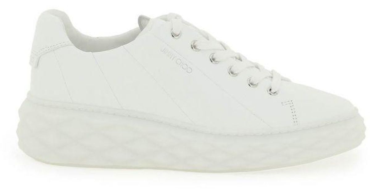 Jimmy Choo Leather Diamond Light Maxi Sneakers In White Lyst Canada