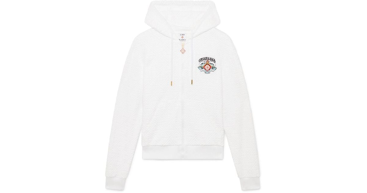 Casablanca Paris Waves Monogram Towelling Zip-Up Hooded Sweatshirt, By ...