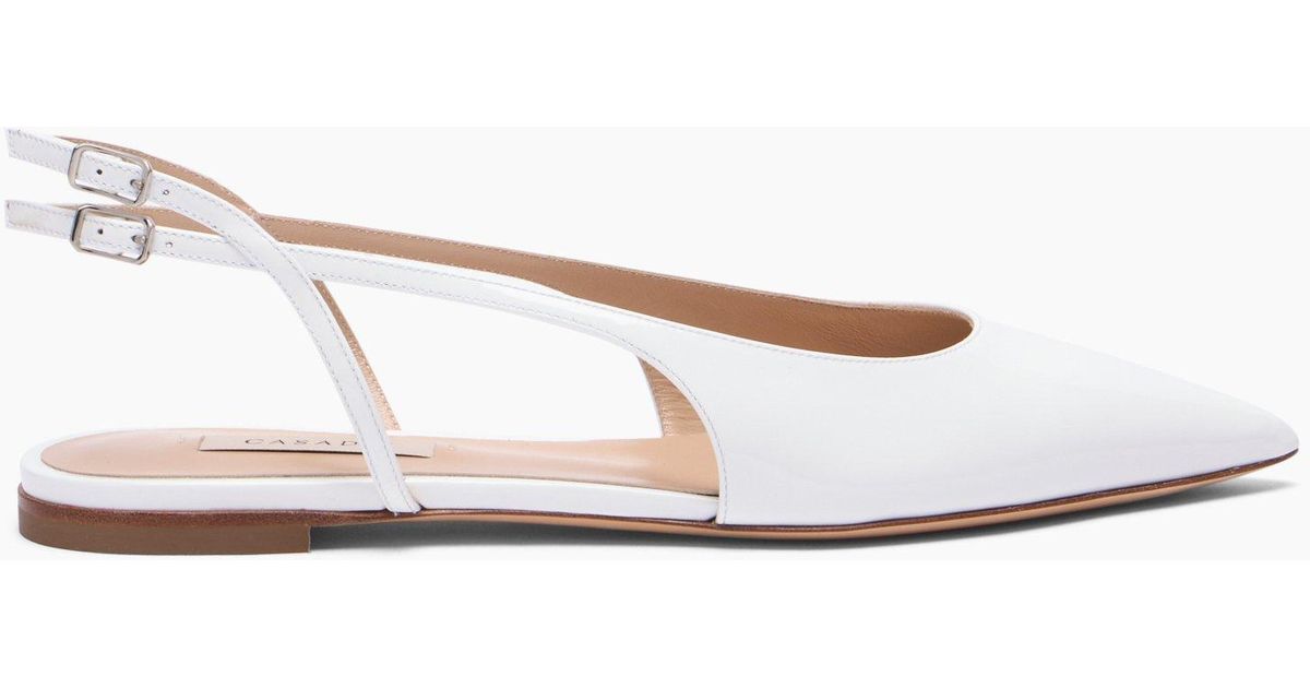 Casadei Ballet Slingbacks in White | Lyst UK
