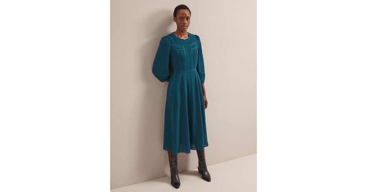 Cefinn Lara Techni Voile Maxi Dress in Green | Lyst UK