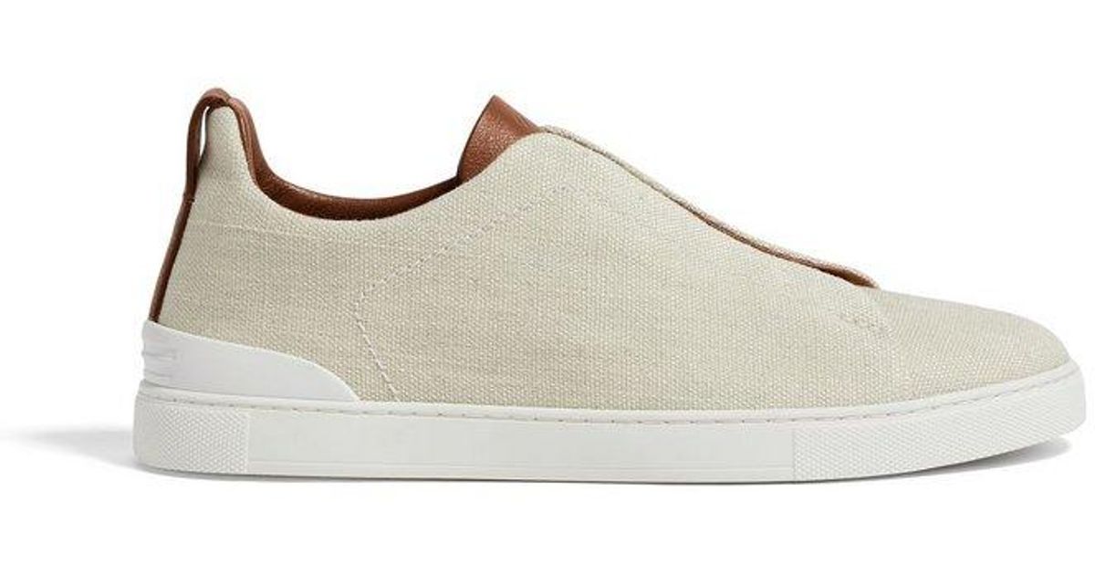 ZEGNA Triple Stitch Sneakers in Natural for Men | Lyst