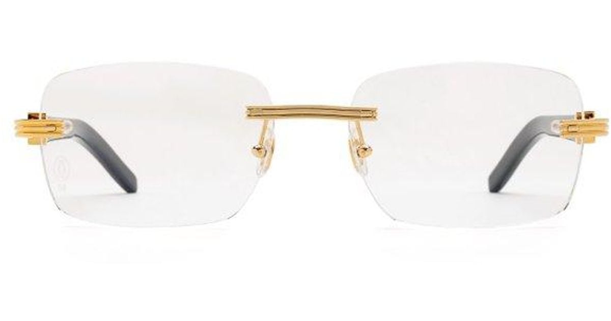 Cartier Rectangular Frame Glasses in White for Men | Lyst