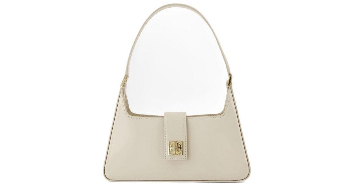 Anine Bing Lou Logo Plaque Shoulder Bag in White | Lyst