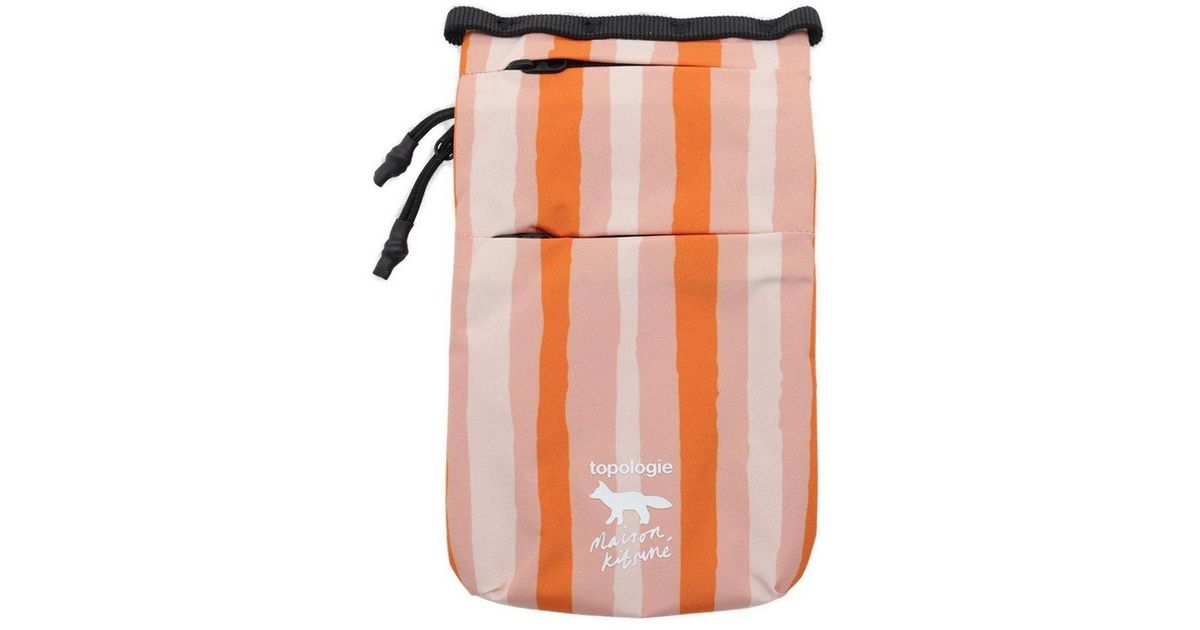 Maison Kitsuné X Topologie Striped Phone Pouch in Orange for Men | Lyst UK