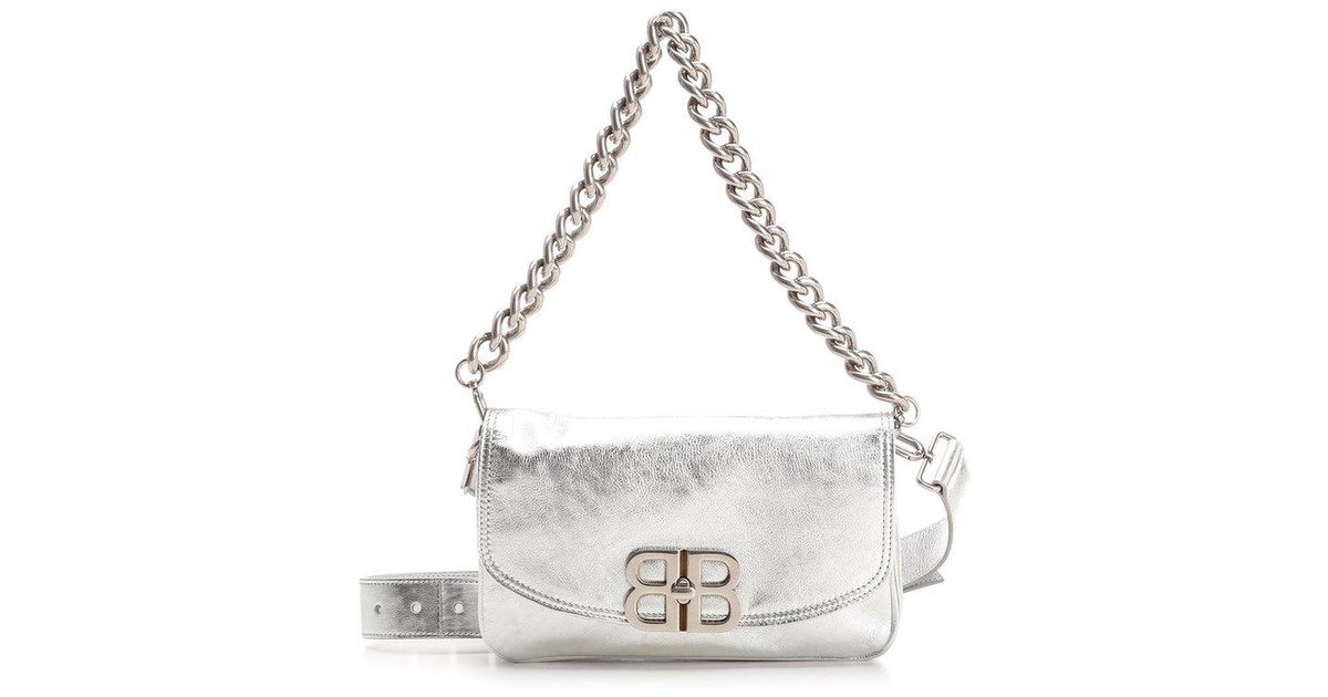 Balenciaga "flap Bb Soft" Small Shoulder Bag in White | Lyst UK