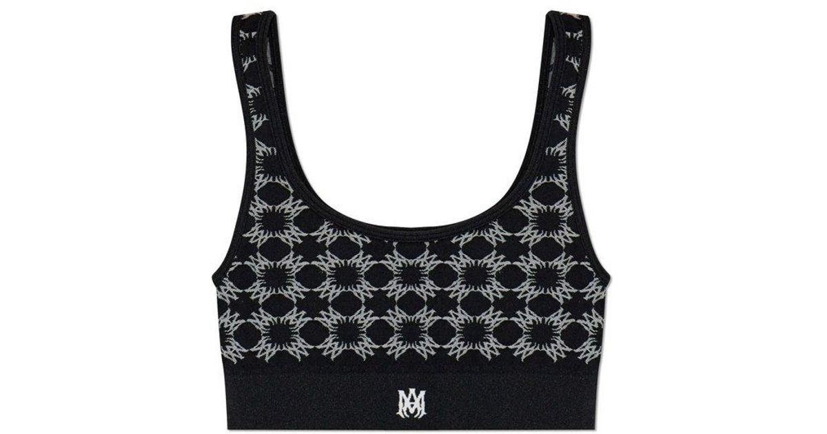 Amiri Bra With Monogram in Black | Lyst