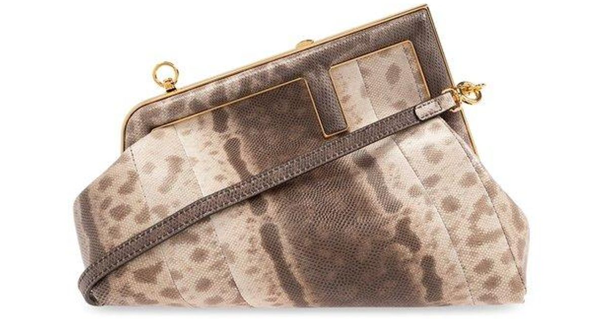 Fendi First Small Clutch Bag in Brown | Lyst