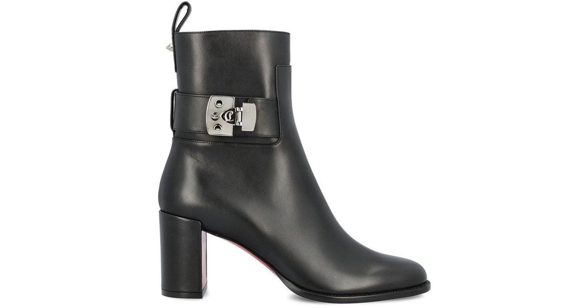 Christian Louboutin Booty Lock Low Boots in Black | Lyst