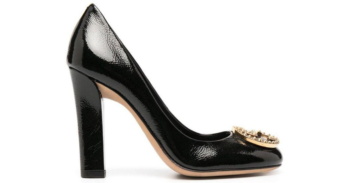 Gucci Logo Plaque High Heel Pumps in Black | Lyst