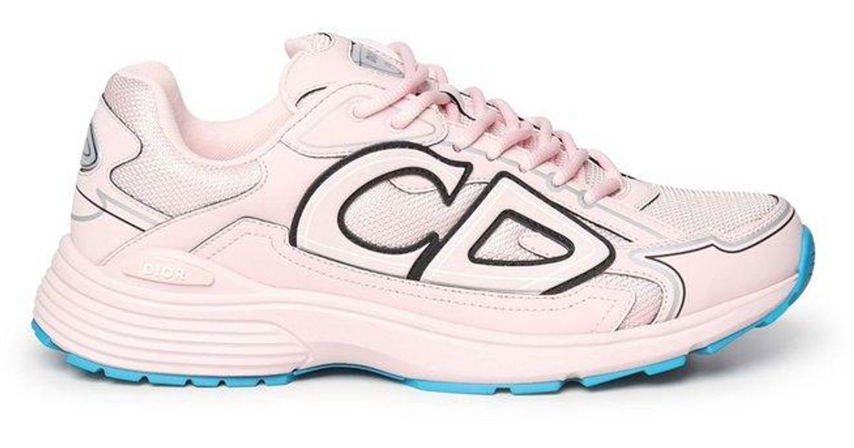 Dior Logo Detailed Lace-Up Sneakers in Pink for Men | Lyst