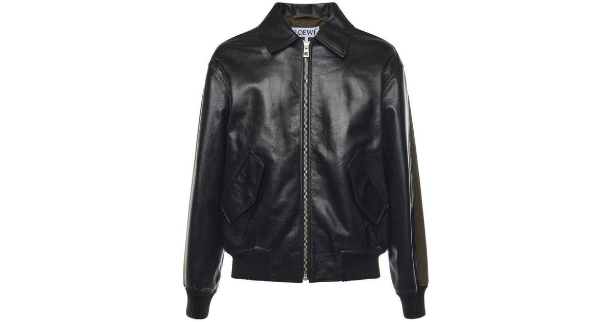 Loewe Hybrid Bomber Jacket in Black for Men | Lyst
