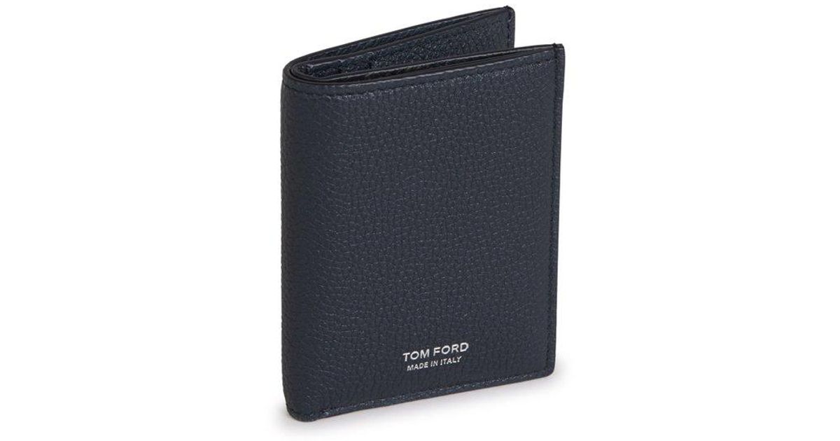 Tom Ford Leather Folding Card Holder in Blue for Men | Lyst